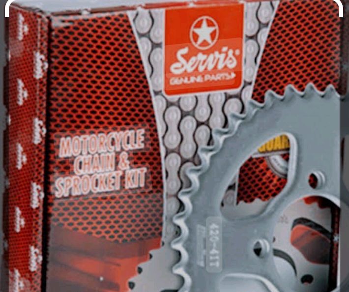 Service red color original Bike / Motor Cycle Chain and sprocket CD 70 ...