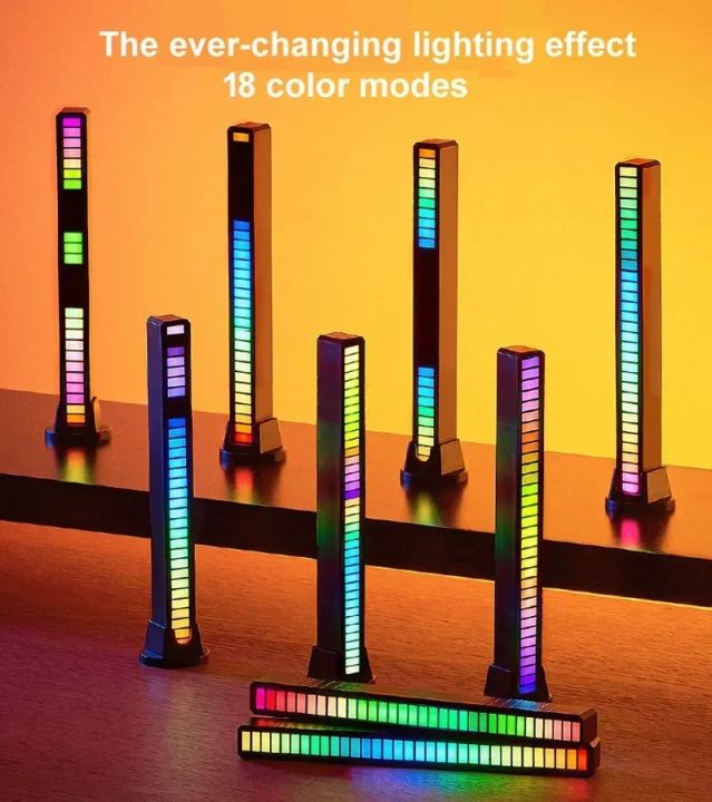 D08 Pickup Rhythm Lights 32 Bit Led RGB Voice Control Synchronous Music ...