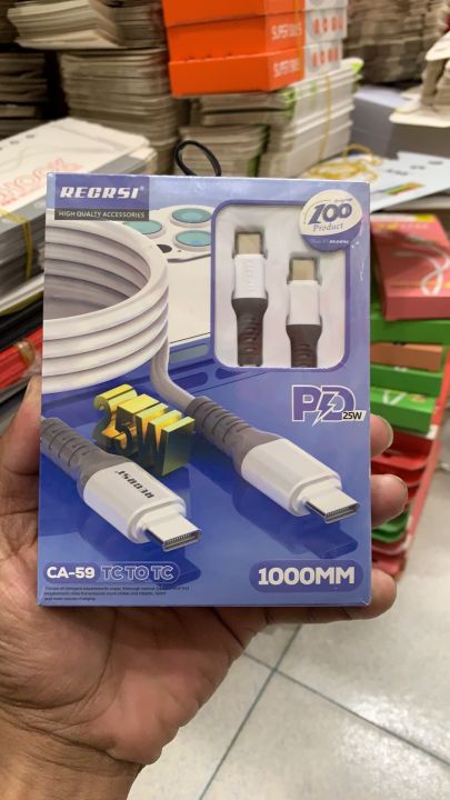 P.D recrsi tc to tc 25w Frist charging cable 1000mm | Daraz.com.bd