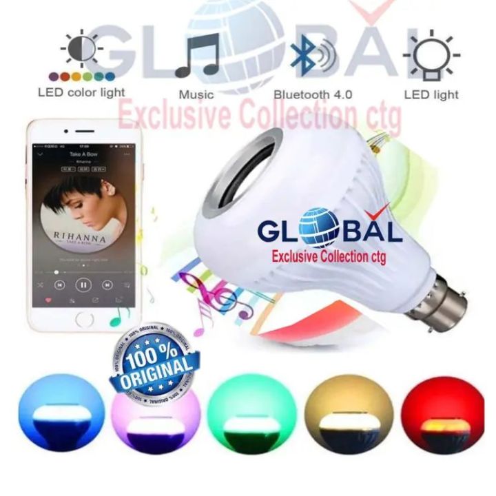 Bluetooth Speaker Bulb - Remote Control Colour Changing Bulb With Bluetooth Speaker - LED Music ...