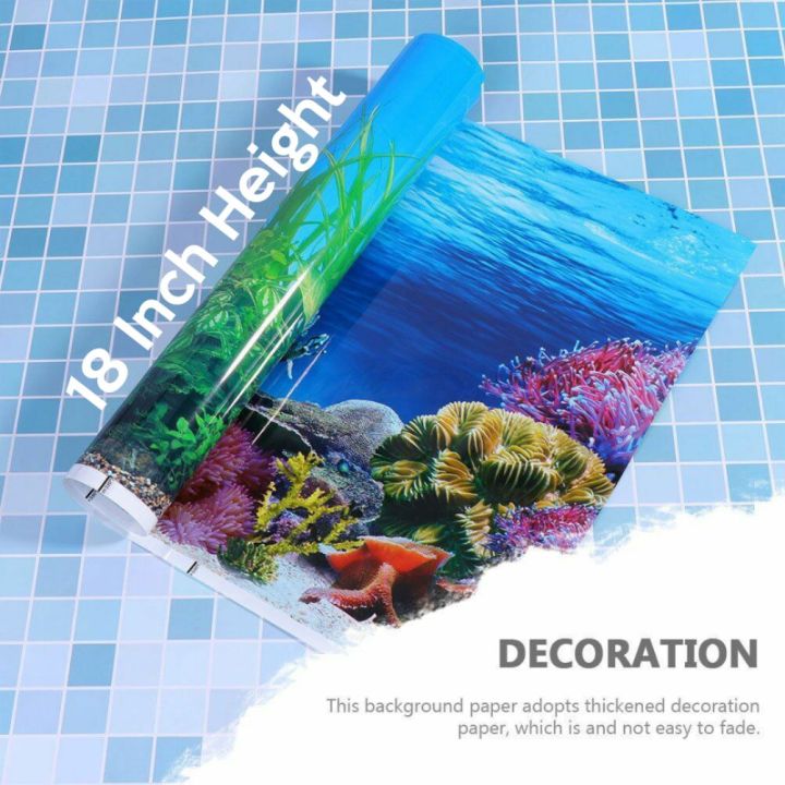 Aquarium Fish Tank 18 inch height background sticker | Daraz.lk