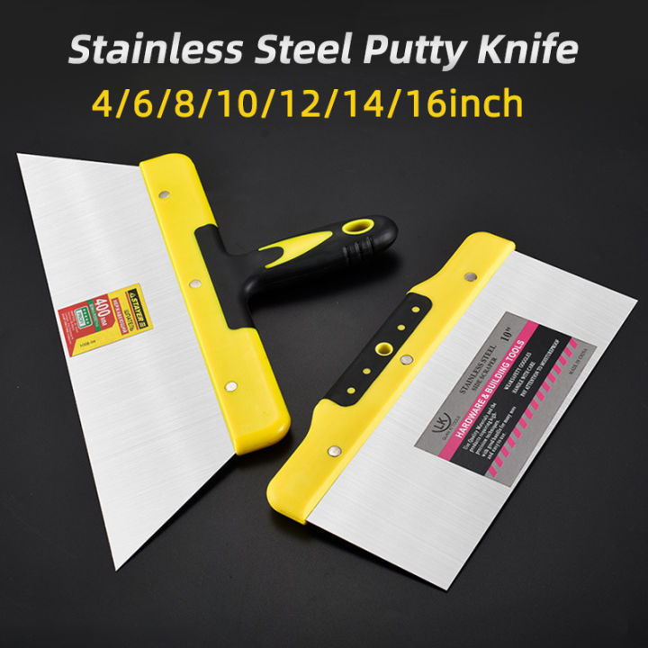 4/6/8/10/12/14/16inch Stainless Steel Putty Knife Scraper Shovel Paint ...