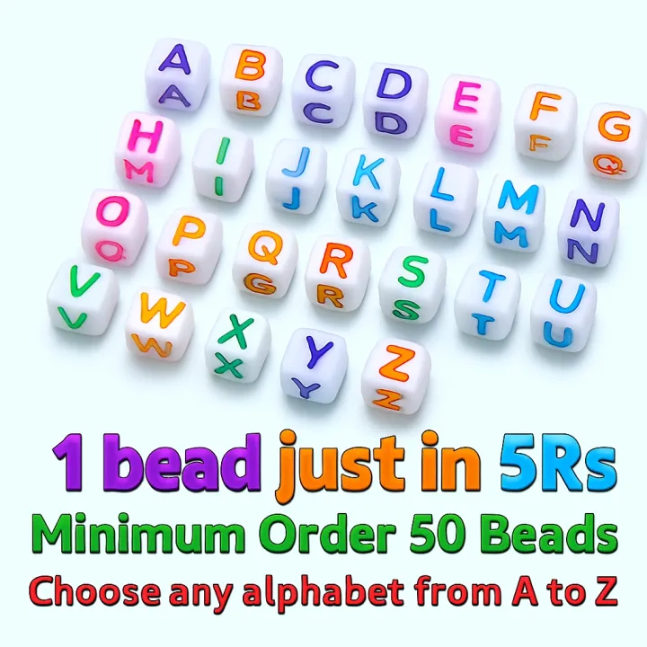 Alphabet Beads Alphabet Letter Beads Multicolor Alphabet Beads ...