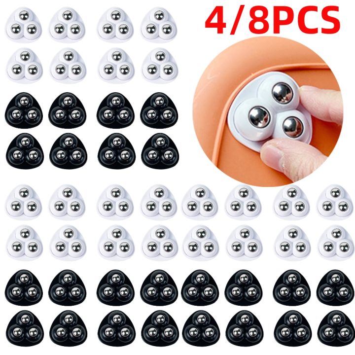 4/8PCS Self-Adhesive Universal Pulley Rotating Wheels Mini Swivel ...