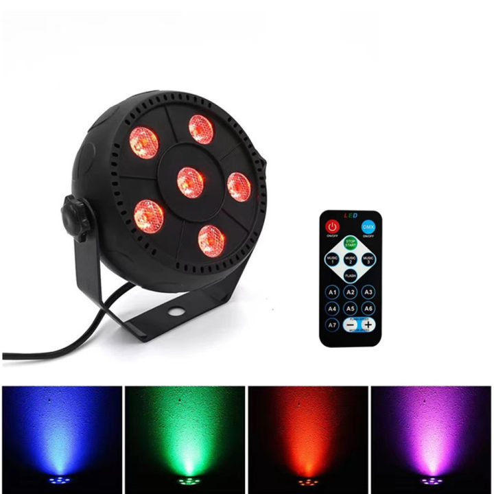 6X3W RGB Full Color Flat Par Light Disco Party Holiday Christmas ...