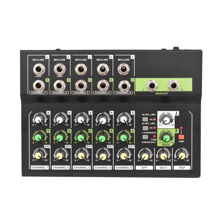 10-Channel Mixing Console Digital Audio Mixer Stereo Mic/Line Mixer ...