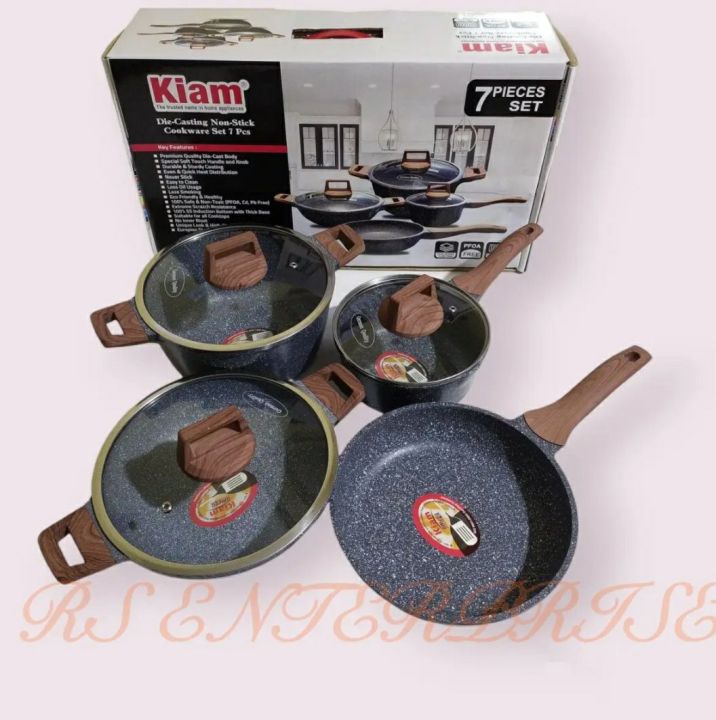 new kiam pie-casting Non -stick cookware set 7pic | Daraz.com.bd