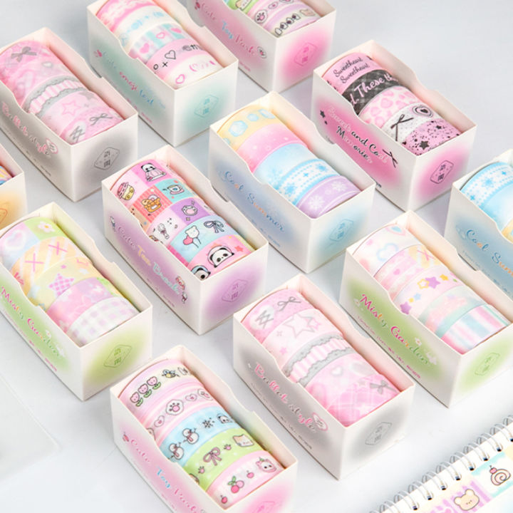 5Rolls/Set Korean Fine Flash Washi Tape Set Dream Selling Galaxy Cute ...