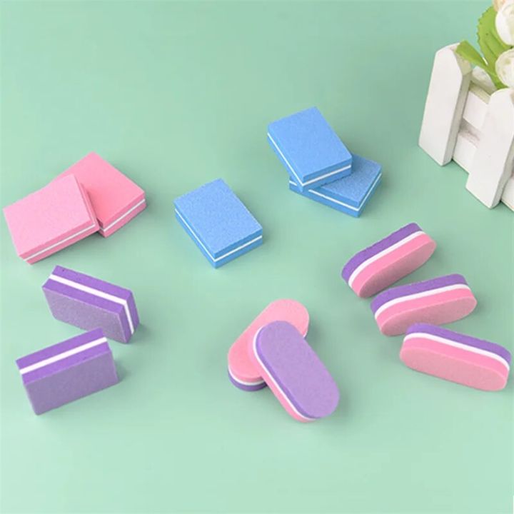 50pc Nail Rubbing Mini Sponge Polishing Small Tofu Colorful High ...