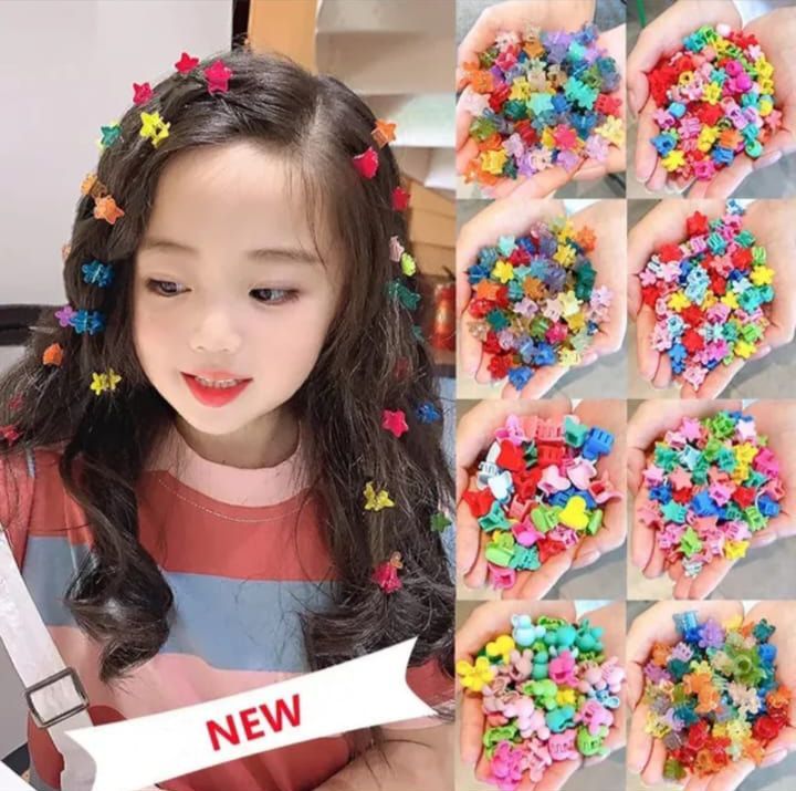 20 pcs Girls Colorful Hair Clips Flower Star Mickey Cute Small Hair ...