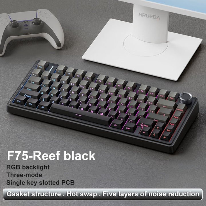 AULA F75 wireless Mechanical Keyboard Reaper Axis Gamer keyboard Customized Hot-Swap 75%Layout ...