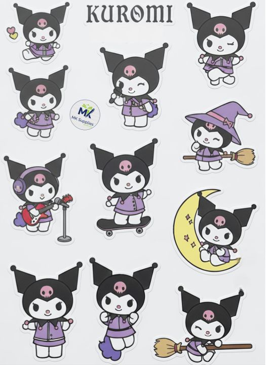 Cute Kuromi Stickers (UNCUT A6 SIZE) for Girls Kids Journal Scrapbook ...