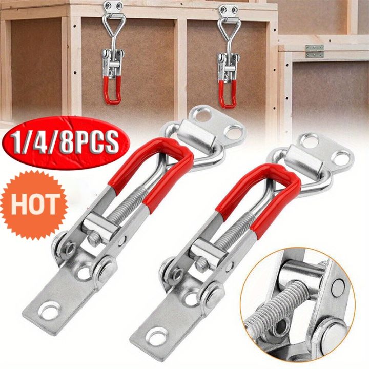 1~8PCS Iron Galvanized/Stainless Steel Adjustable Toggle Clamp Catch ...