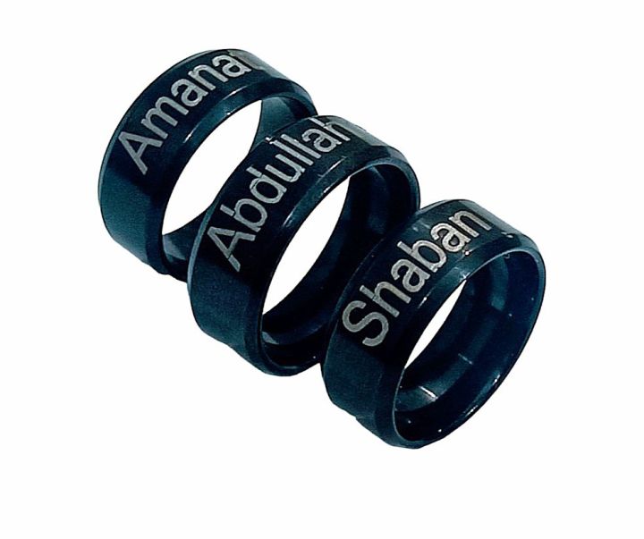Trendy Customized Name Black Stylish Stainless Steel Ring/Chala ...