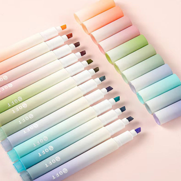 12 Pcs Colored Eye Highlighters with 4mm Wide Tip. Suitable for School ...