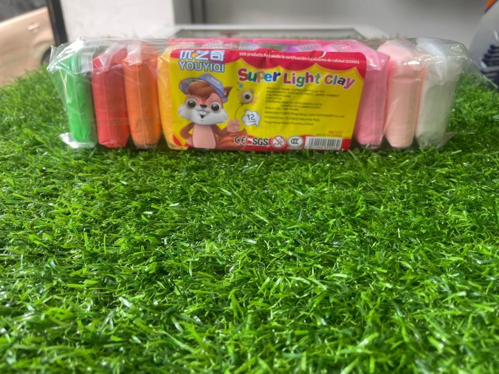 Super Light Clay 12 Colored Bundle 26 CM Lengthen 6 CM Width and 6 CM ...