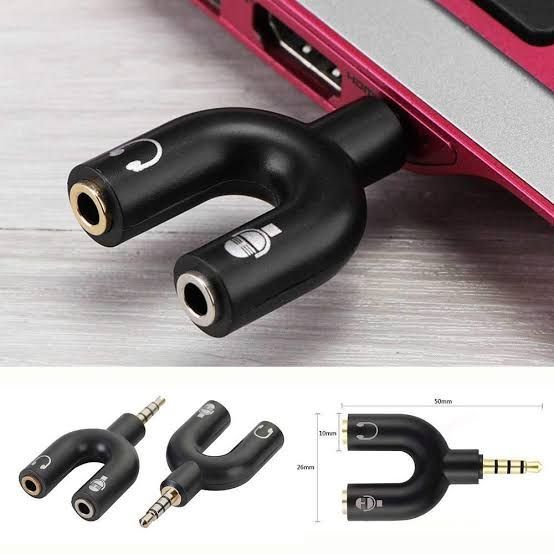 U Shaped 3.5mm Stereo TRRS 4 Pole Plug to Mic and Headset Female Audio ...