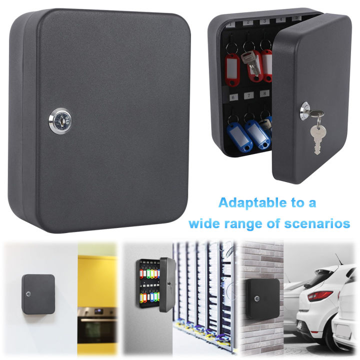 Key Storage Lock Organizer Box 20 Key Hooks Combination Key Cabinet ...