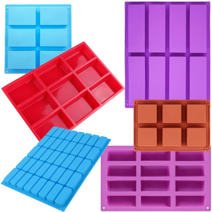 Silicone Rectangle Cake Pan Square Soap Molds Pudding Muffin Loaf ...