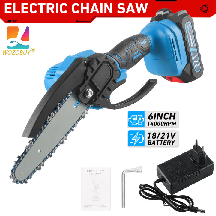 WOZOBUY 4/6-Inch Cordless Mini Chainsaw with Batteries & Chain ...