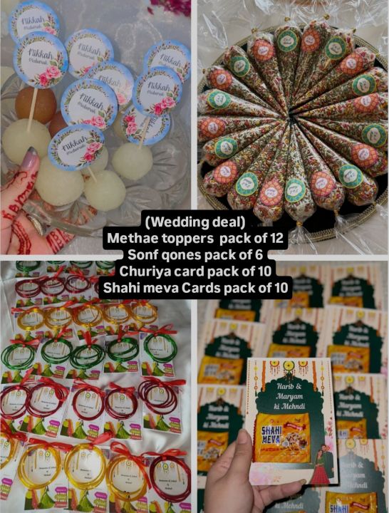 Premium Wedding Favor Deal – Mehndi & Mayun Favors | Methae Toppers ...