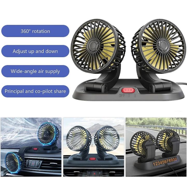 Vehicle Mounted Usb Fan Car Dual Head Cooler Fan | Daraz.pk