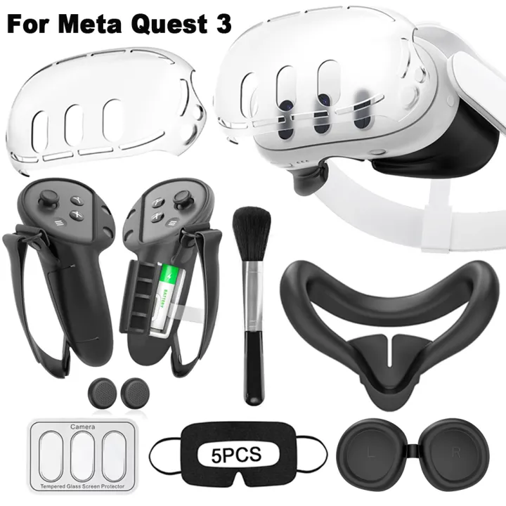 New Arrival 8 In 1 VR Accessories PC Silicone Cover Set For Meta Quest ...
