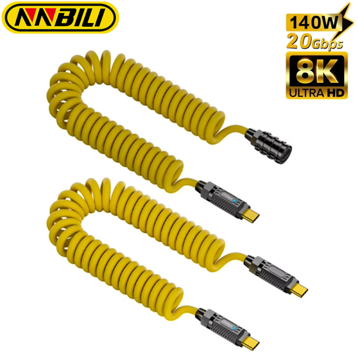 NNBILI 140W USB 3.2 20Gbps USB C to Type C ThunderBolt 3 Spring ...