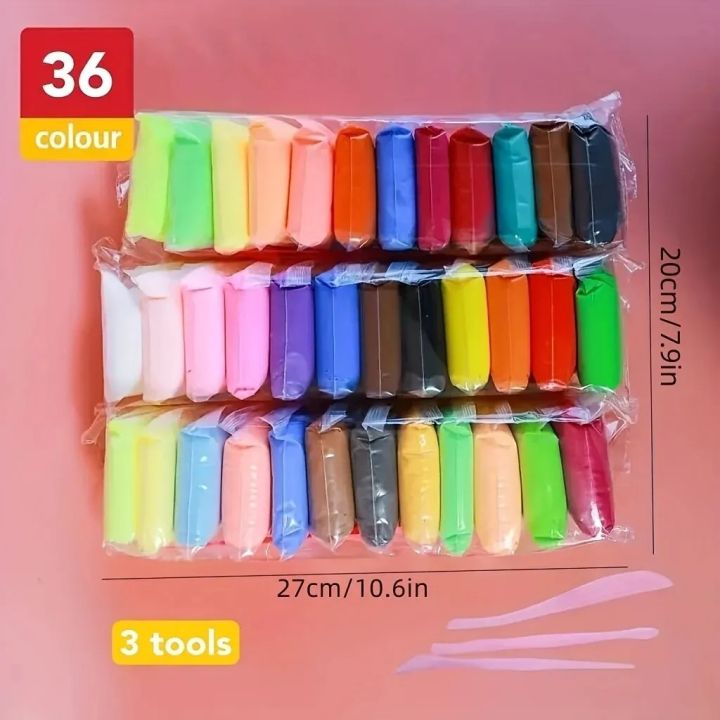 36 Colors Air Dry Clay Set, Ultralight Plastic Clay With Sculpting Tools For Preschool Education ...