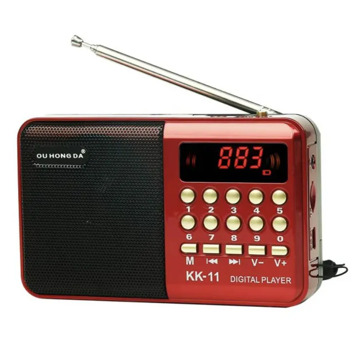 FM Radio JOC Rechargeable FM Radio with USB SD Card Reader TF Portable ...