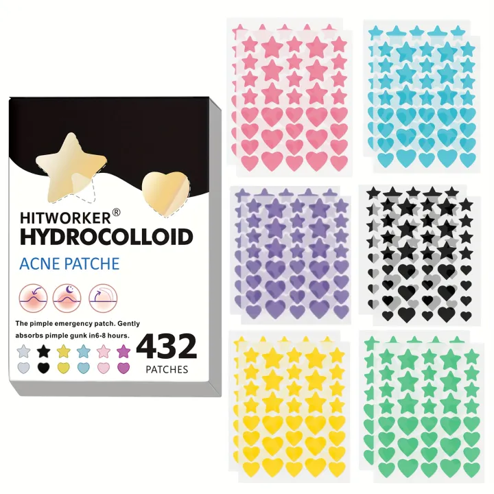 432 Colorful PE Pimple Patches Cute Star Shaped Pimple Cover Sticker ...