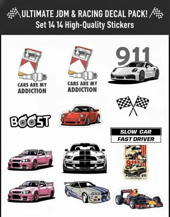 14Pcs Street Racing Legend Stickers, Midnight Club Decals, Gaming ...