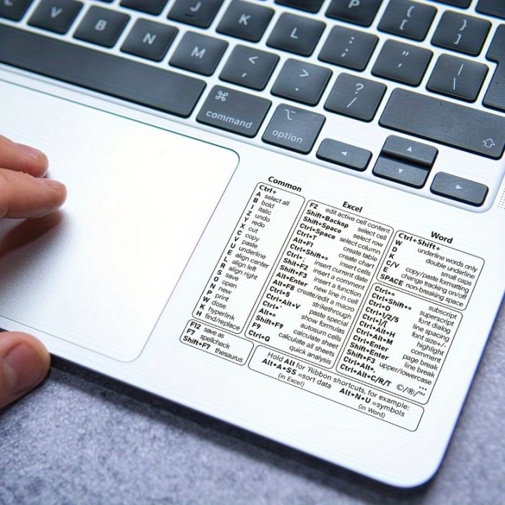 1 Set Vinyl Self-adhesive Keyboard Shortcut Stickers | Quick Reference ...