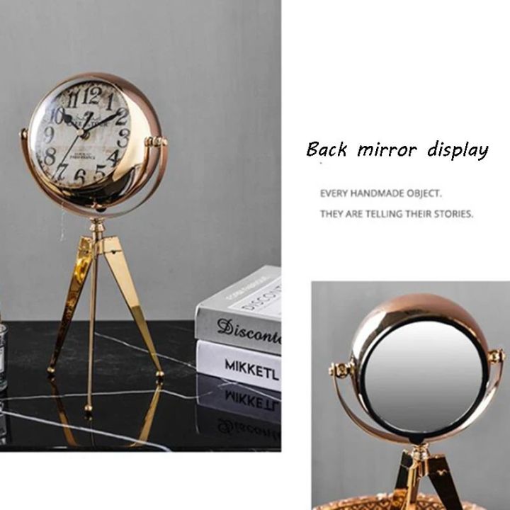 solid metal metal golden black table clock | Daraz.pk