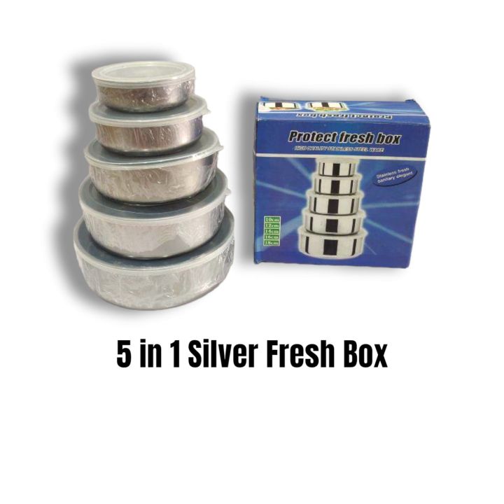 Stainless steel silver fresh box 5 in 1 | Daraz.lk