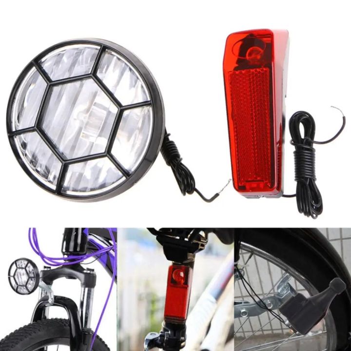 Bicycle Dynamo Bike Light Set With Rear Light And Headlight LED Bicycle ...