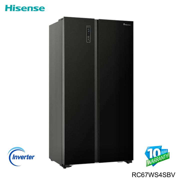 HISENSE 564 Litres Inverter Black Glass Finish Side By Side ...
