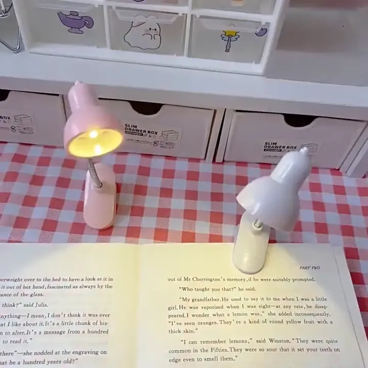 Mini LED Book Reading Light, Adjustable Arm, Push Button Control ...