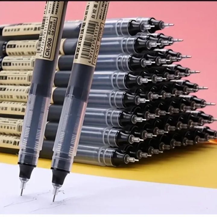 10Pcs/set High Quality Needle Type Gel Pens Straight Liquid Ballpoint ...