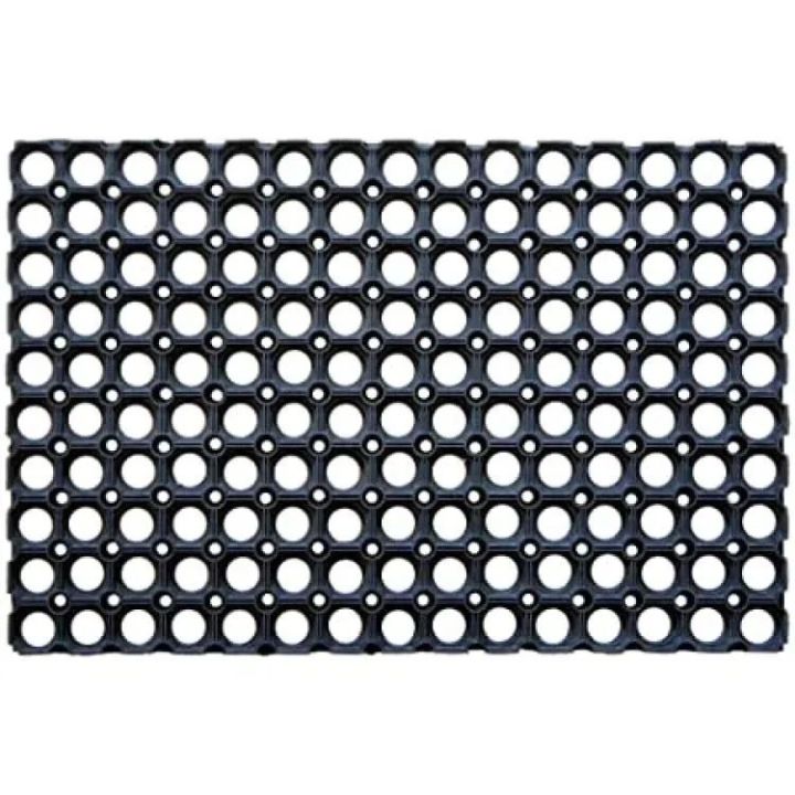 Black Rubber Hollow Drainage Door Mat 40x60cm Anti-Fatigue for Kitchen ...