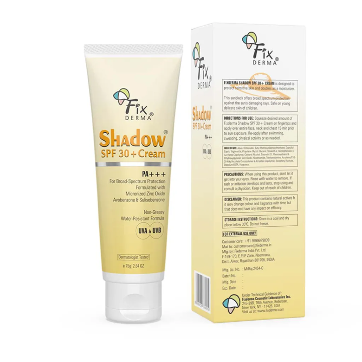 Fix Derma Shadow Sunscreen for Dry Skin SPF 30+ Cream 75 gm | Daraz.com.np