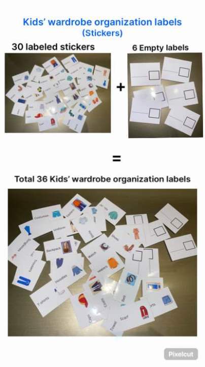Wardrobe organization stickers for kids, 36 Cupboard Organisation ...