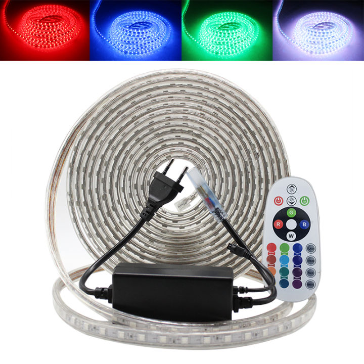 220V LED Strip RGB 5050 Flexible LED Light Outdoor Waterproof LED Strip ...