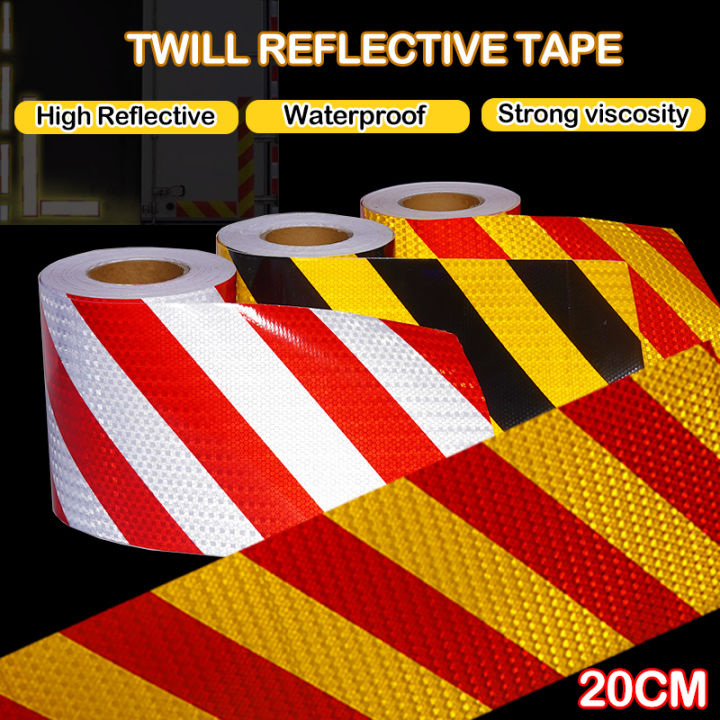 “Warning Mark 20CM”x1/3M Twill Lattice Reflective Tape Sticker Safety ...