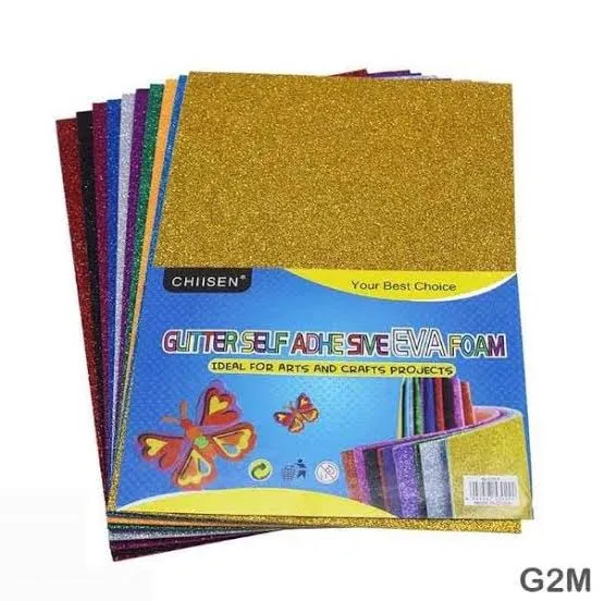 Glitter Fomic Sheets A4 Size - Multi Colours - Pack of 10 Glitter ...