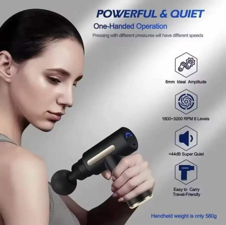 Mini Massage Gun, Muscle Massager, Portable Handheld Massager with 6 ...