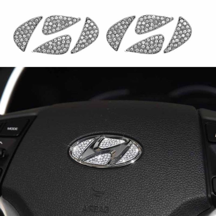 Car interior Car Steering Wheel Logo Crystals Diamond/ Carbon Fiber ...