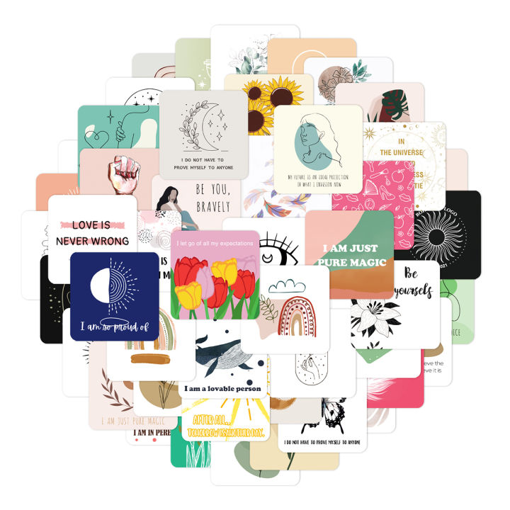 50 Positive Therapy-Self Care Cards Gifts Daily Affirmations ...