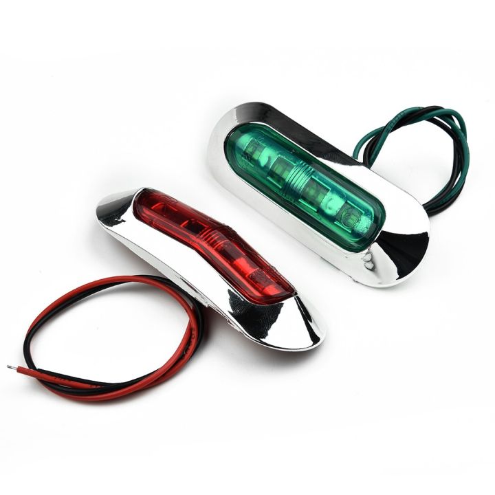 2Pcs Red Green LED Boat Navigation Light 12-24V Waterproof Bow Pontoon ...