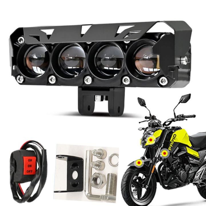 spotlight moto led lamp 4 Lens Projector Headlight for Harley ATV Truck ...